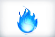 Blue fire, vector icon, an Icon by Allevinatis Studio