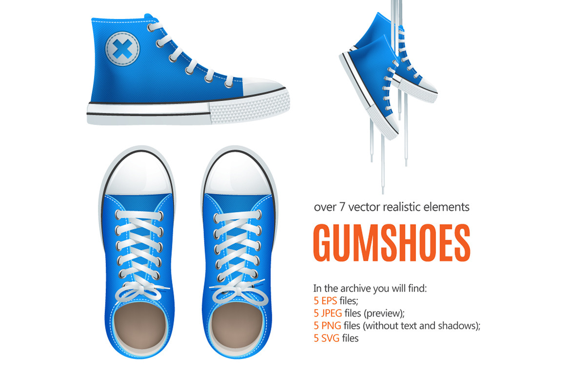 Gumshoes Realistic Set, a Decorative Illustration by Macrovector