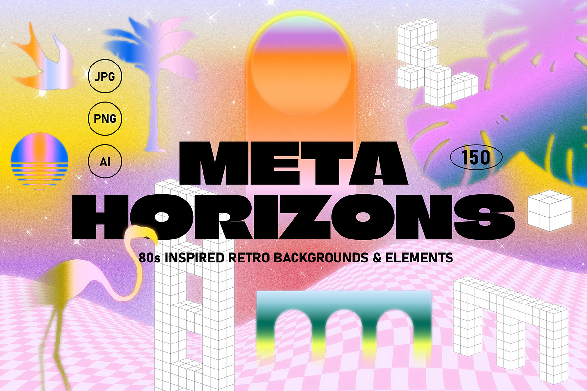 META HORIZONS Vector Elements, an Object Graphic by angelainthefields