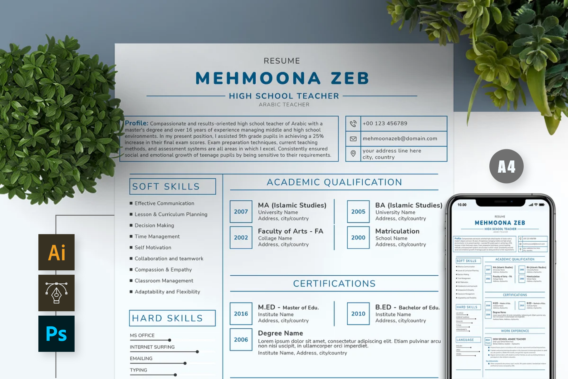 Minimal & Light - Resume/CV Template