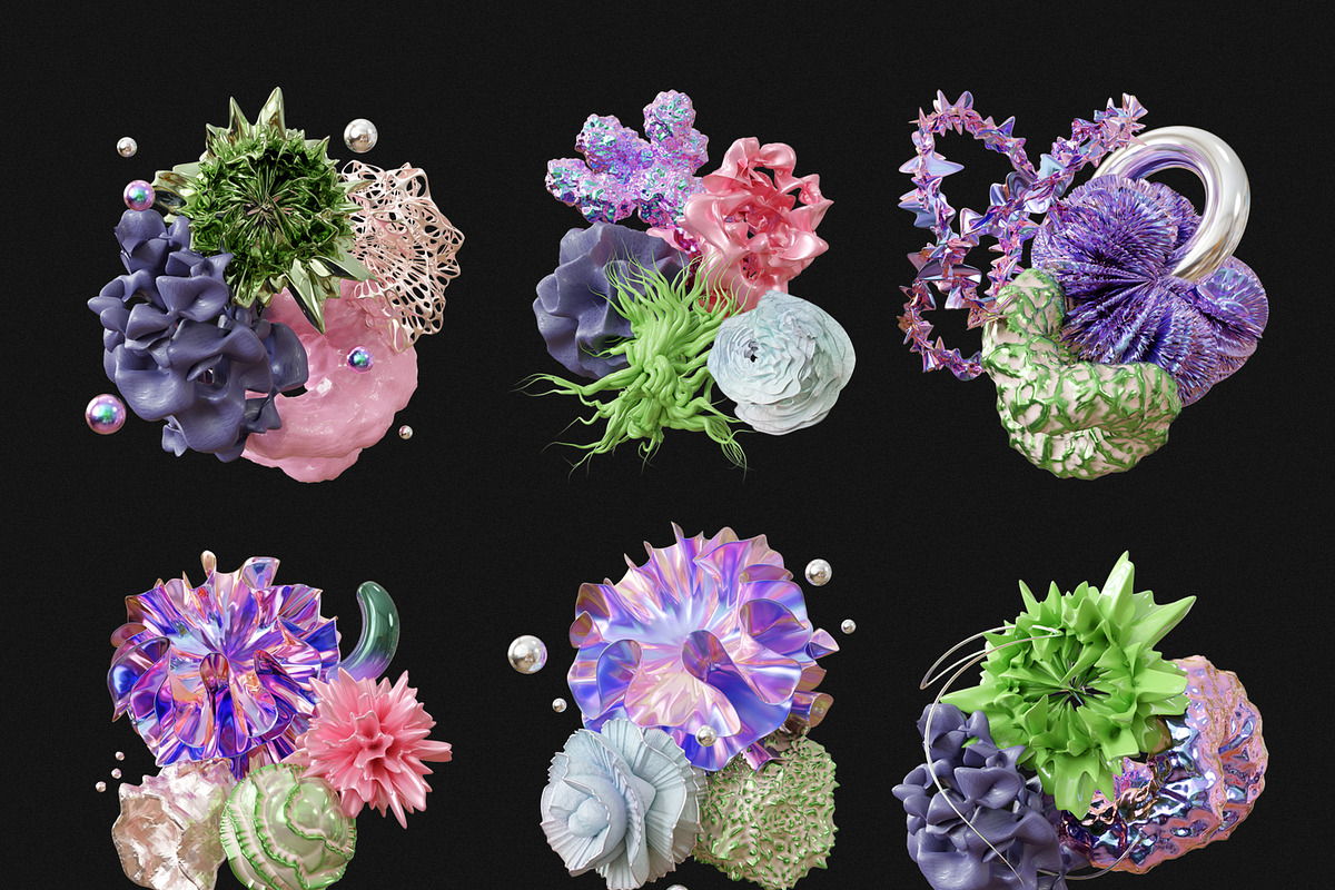 Organic Abstract 3D Shapes Pack, a Graphic by LarysaZabrotskaya