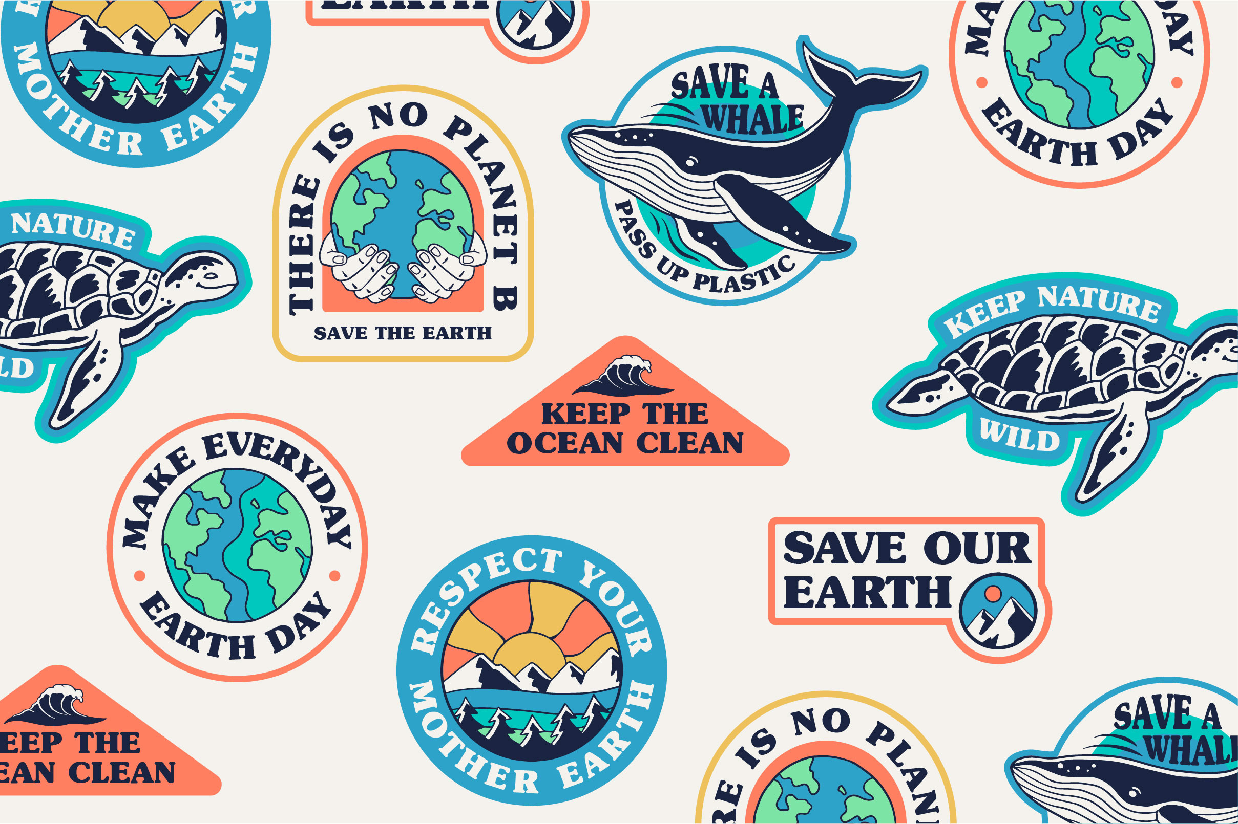 Save our earth badges, an Illustration by cd-design.co