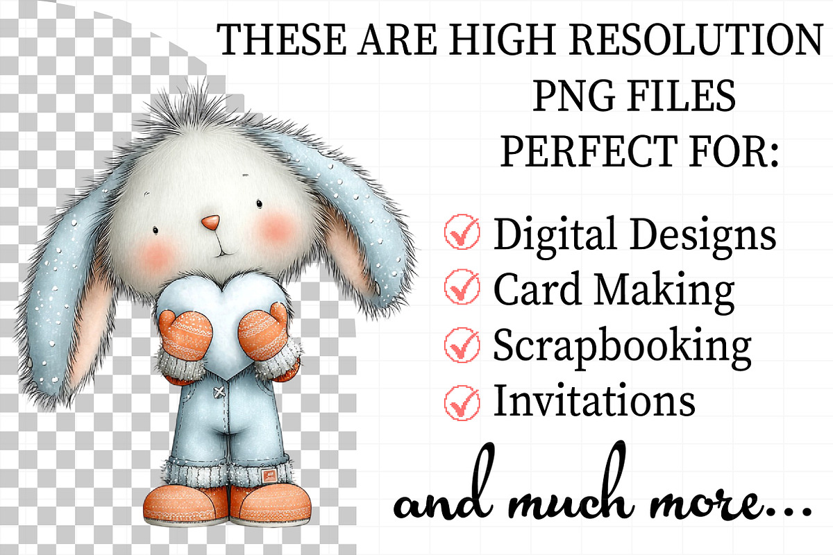 Christmas Bunny Clipart Bundle, an Illustration by Daily.Designs