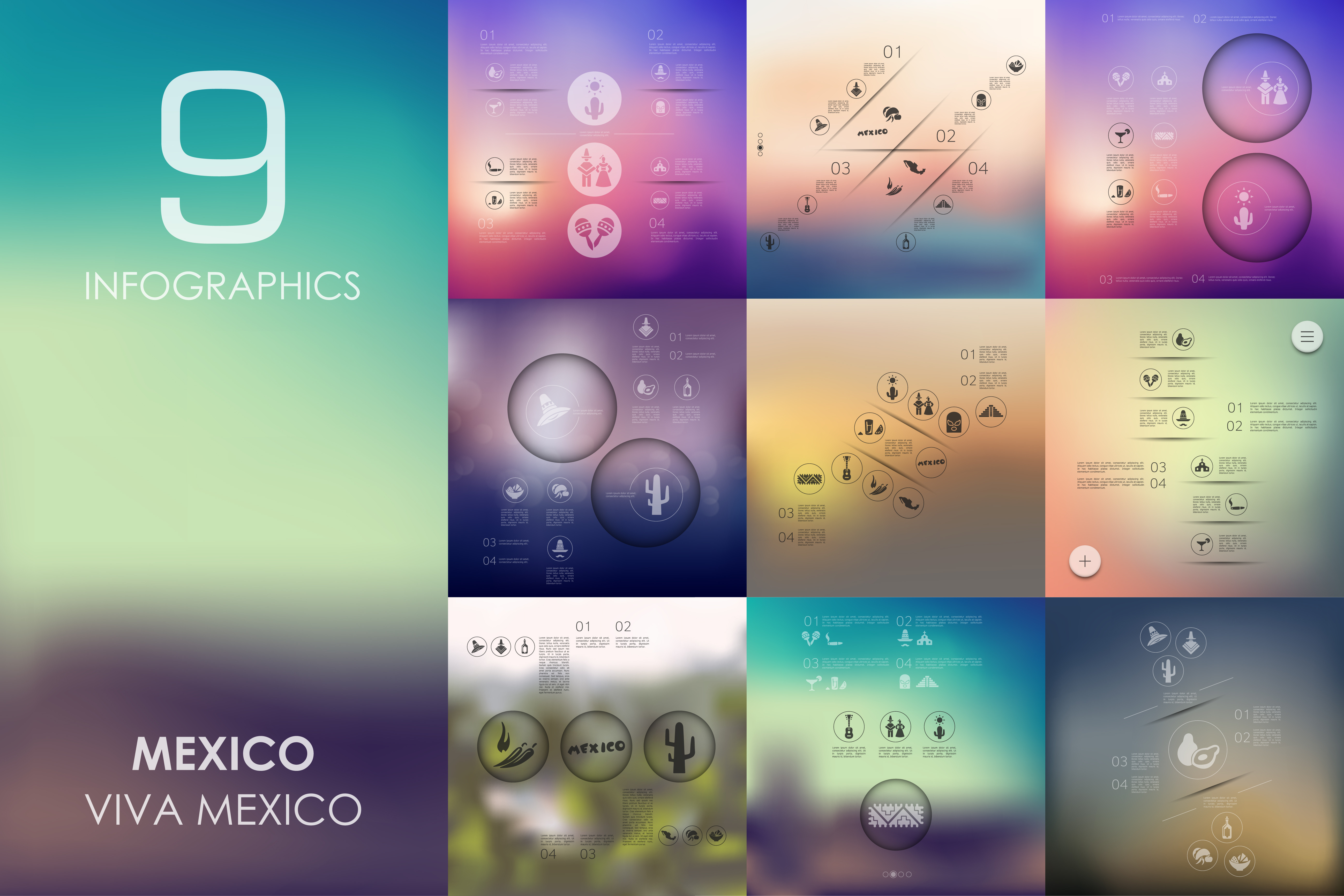 9 Mexico infographics, a Presentation Template by Palau | Creative Market