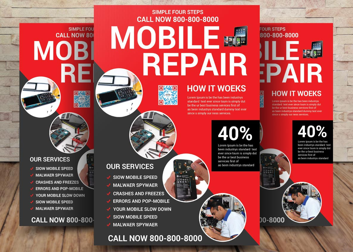 Mobile Repair Flyer, a Flyer Template by graphicforest