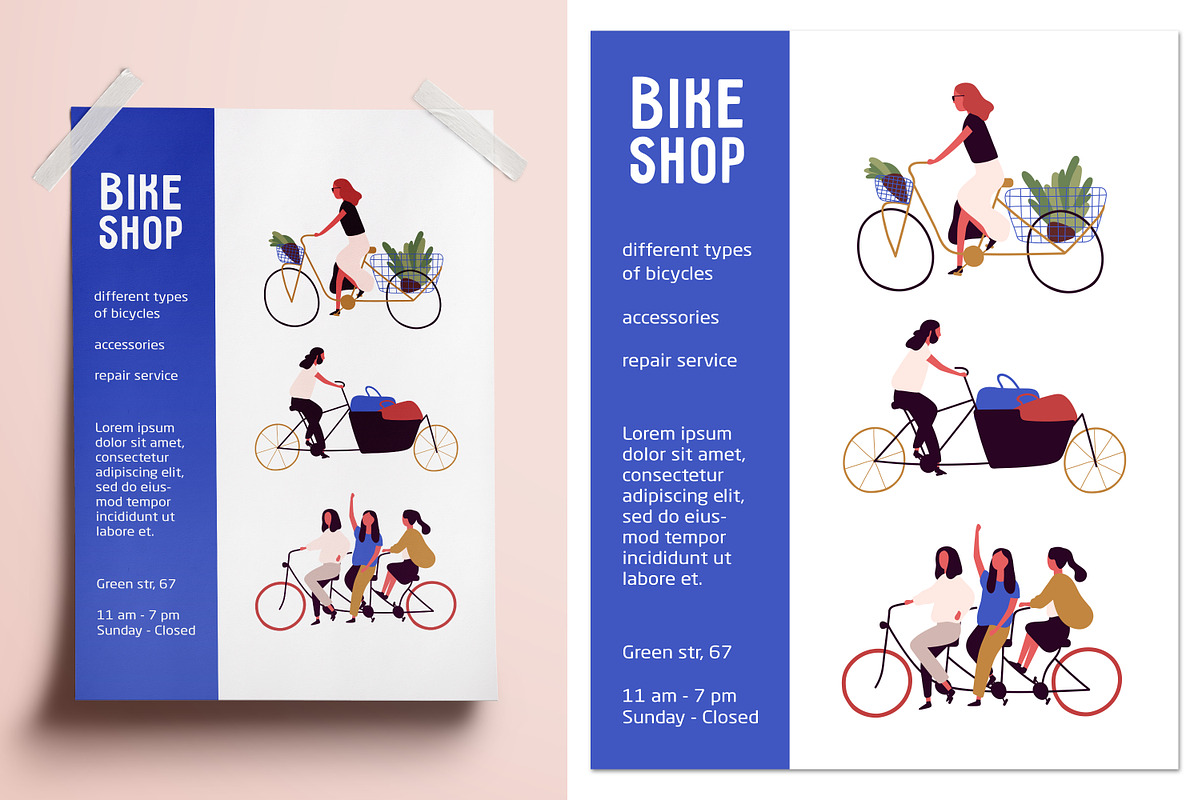 Bike race, bike shop posters, a Healthcare Illustration by Good Studio