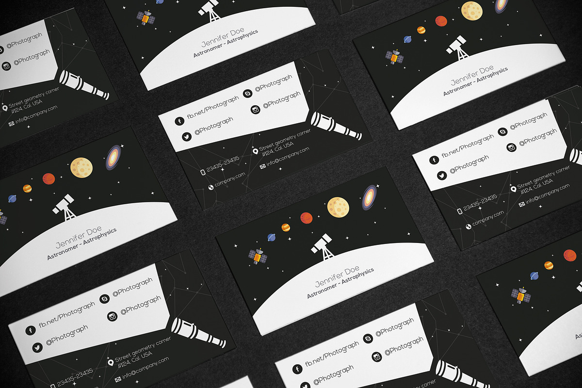 Business Card Astronomer, a Business Card Template by DesignsStore