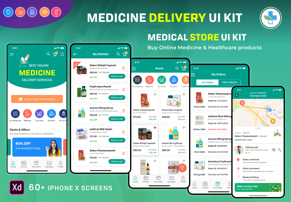 Medical Pharmacy App, a Websites & App Template by UX Design Master