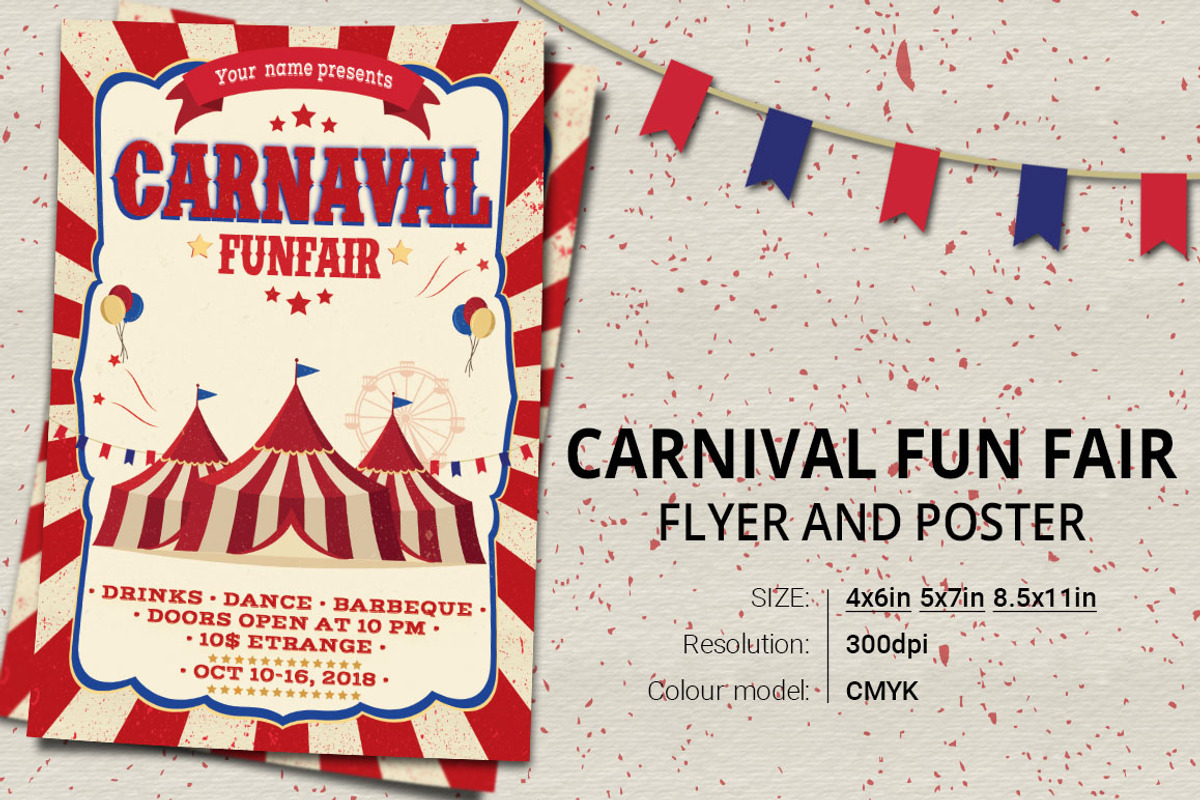 Carnival Fun Fair Flyer Poster, a Flyer Template by Artolus