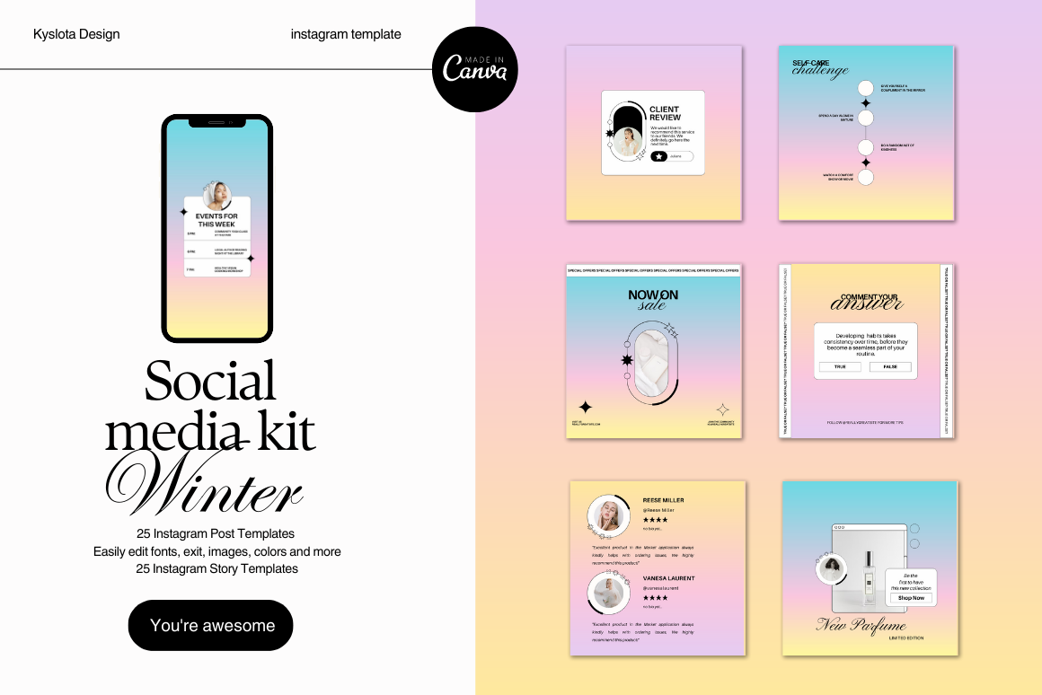 Winter | Social Media Kit | Canva, a Social Media Template by Kyslota ...