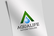 Aqua Life Letter A Logo, a Branding & Logo Template by Design_Planet