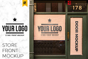 Storefront Sticker Sign Logo Mockup, a Product Mockup by Riopurba