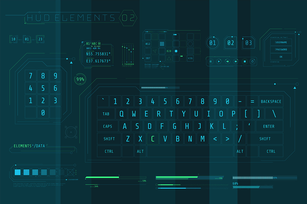 HUD Pro Infographic Elements