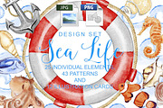 Sea Life Design Set, a Pattern Graphic by Simple Design
