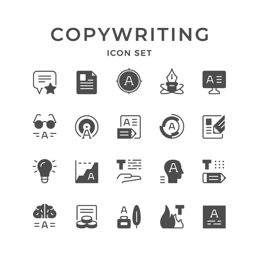 Set icons of copywriting, an Icon by motorama