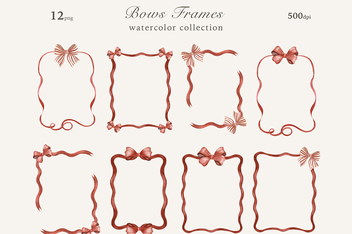 Red Bows Ribbon Watercolor Clipart, a Decorative Illustration by Ooh Lily