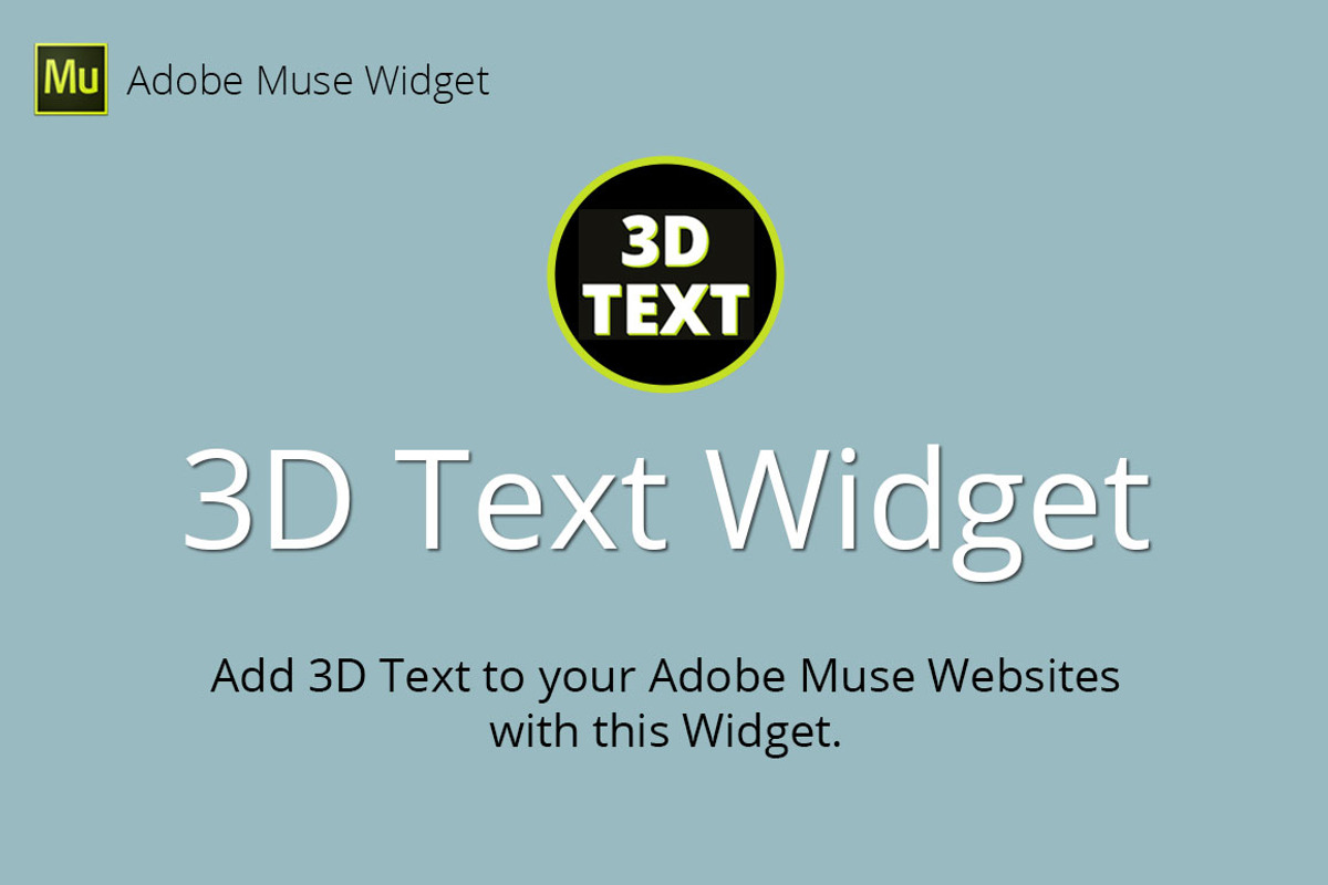 3D Text Adobe Muse Widget, a Plug-in Add-On by MuseTemplatesPro ...