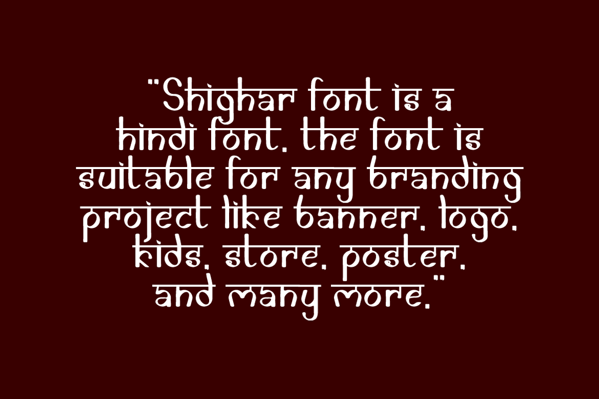 Shighar - Artdeco & Hindi Font, a Sans Serif Font by QR Design Studio