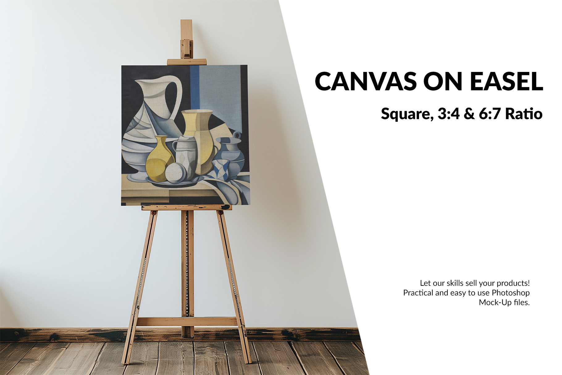 Boho Canvas on Easel Mockup -3 Sizes, a Household Mockup by mock-ups