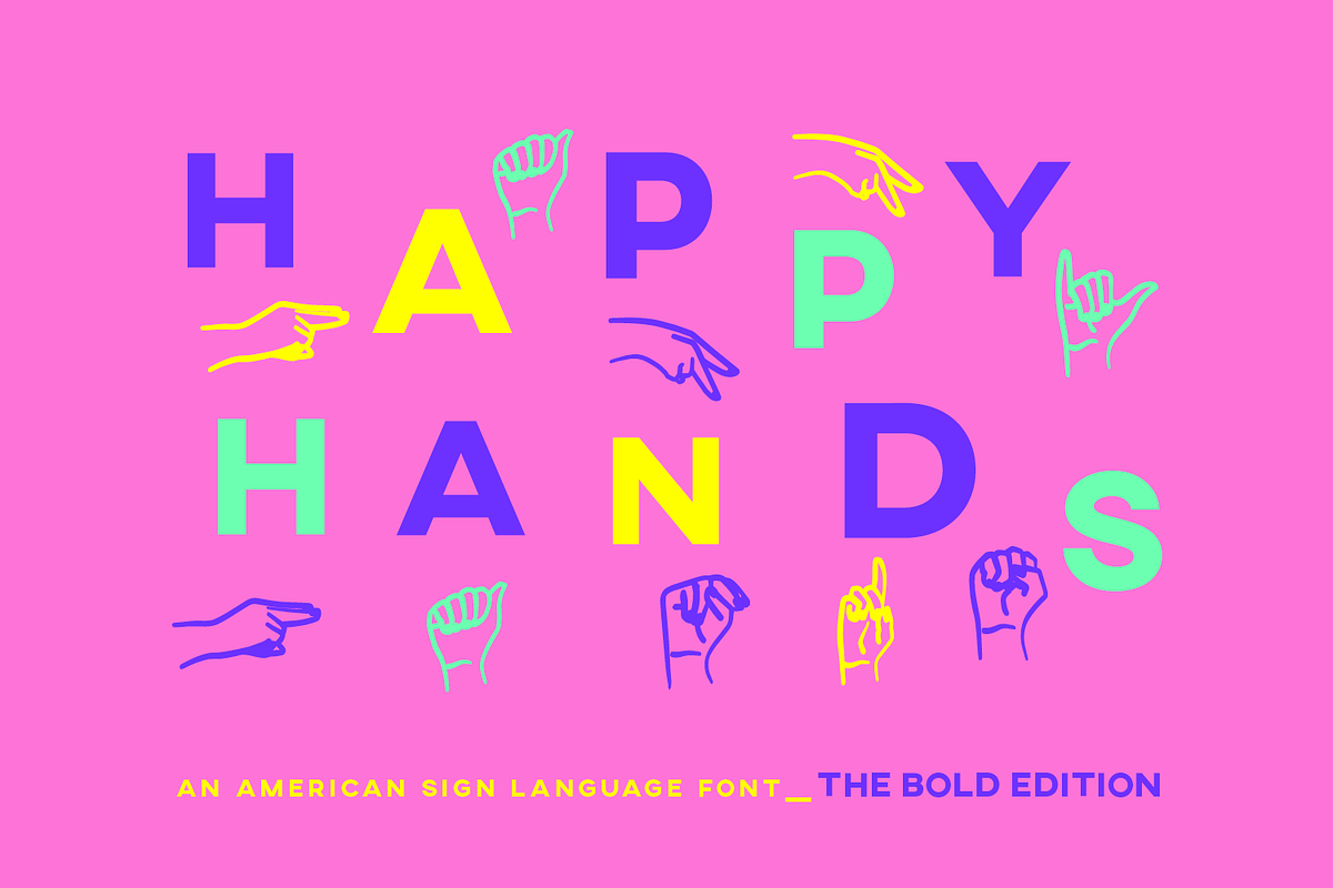 ASL Font American Sign Language Type, a Symbol Font by InkCloudDesign