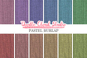 Pastel Burlap Fabric digital paper, a Pattern Graphic by Doodle Cloud ...