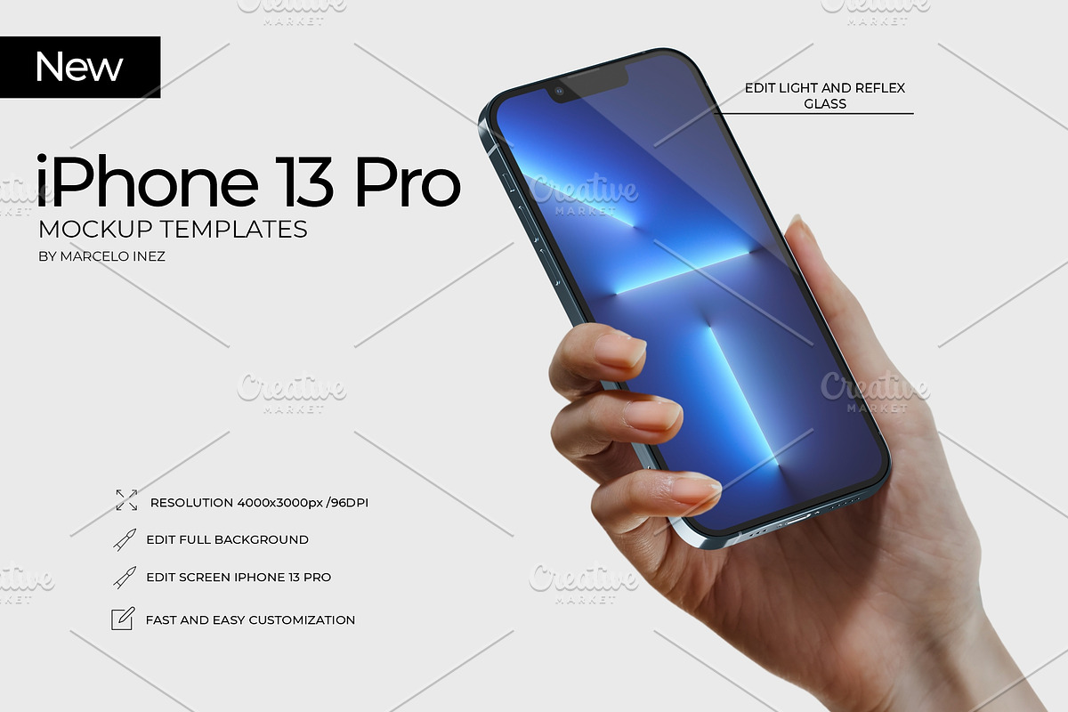 NEW iPhone 13 Pro in Hand Mockup
