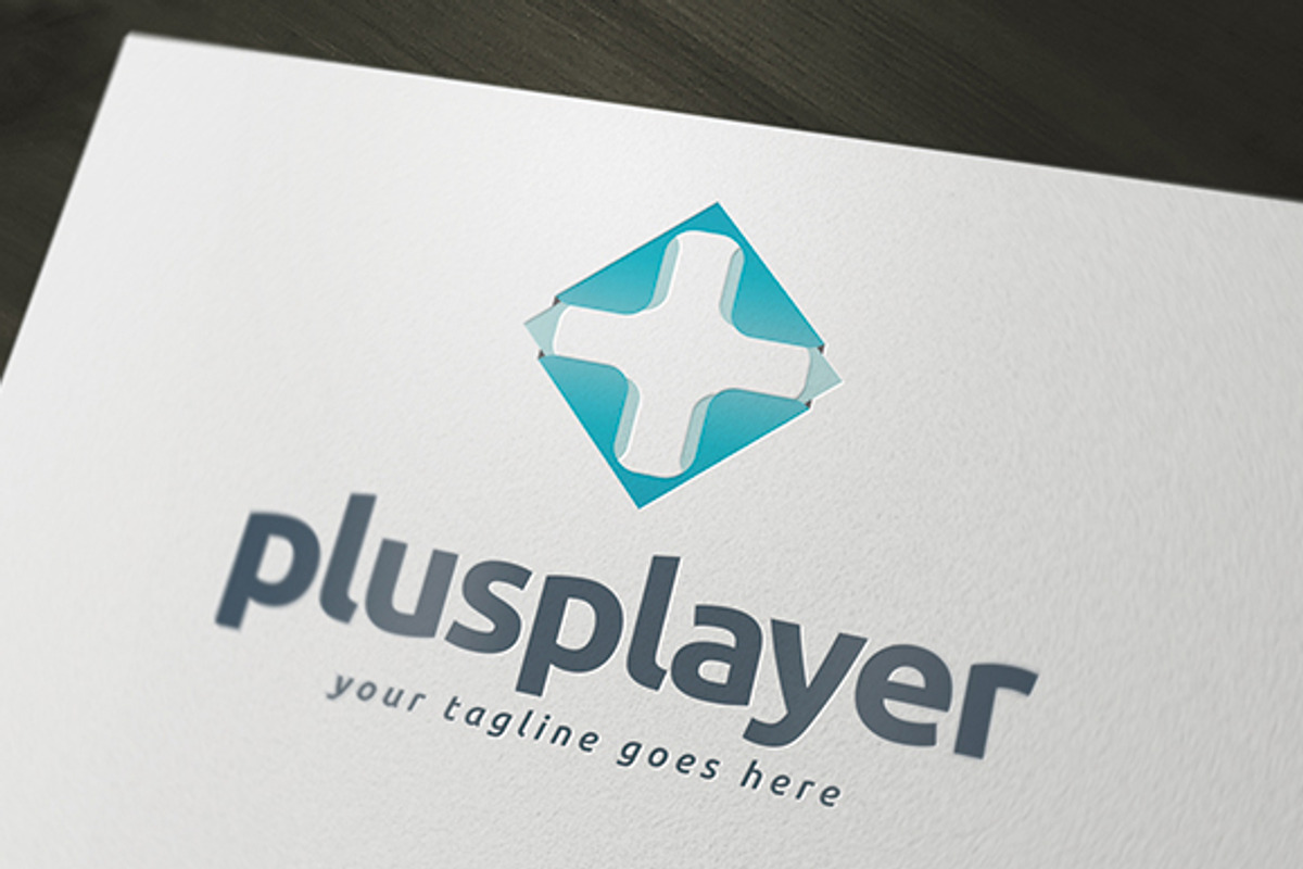 Plus Player Logo Template, a Branding & Logo Template by PixaSquare