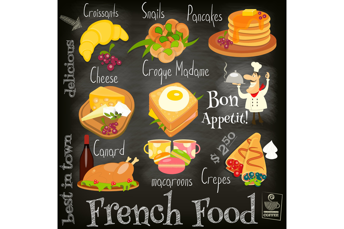 French Food Menu, a Food Illustration by ELFIVETROV DESIGN