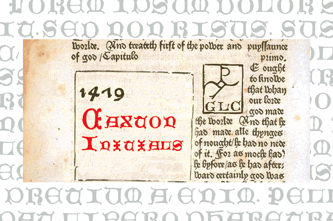 1479 Caxton Initials, a Blackletter Font by GLC Foundry