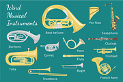 Wind Musical Instruments | Graphic Objects ~ Creative Market