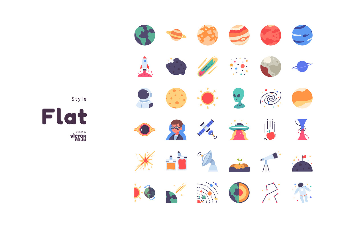 36 Space Icons, an Icon by Victoruler | Creative Market