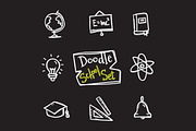 8 Doodle Icons. Education Set, an Outline Icon by Trapezoid