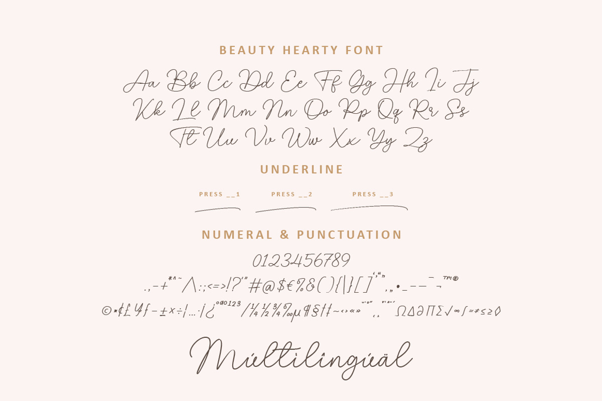 Beauty Hearty - Heart Swashes Font