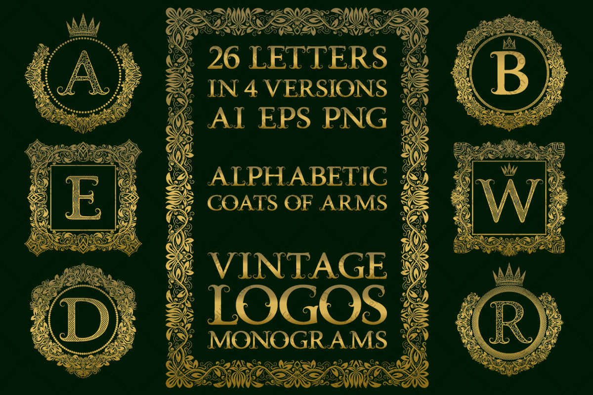 Vintage alphabetic logos, a Branding & Logo Template by Guten Tag Vector