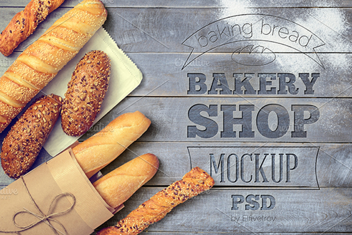 Bakery Mockup, a Print Template by ELFIVETROV DESIGN