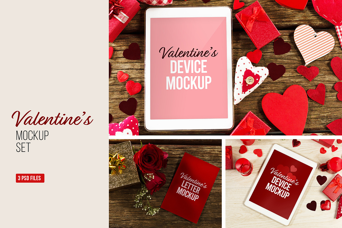 Valentine Device Mockup Photoshop, an iPad Mockup by wavebreak ...