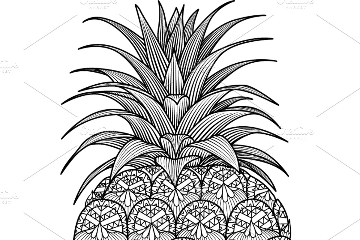 6 Food and Drinks Zentangle-inspired, an Illustration by Somjai King