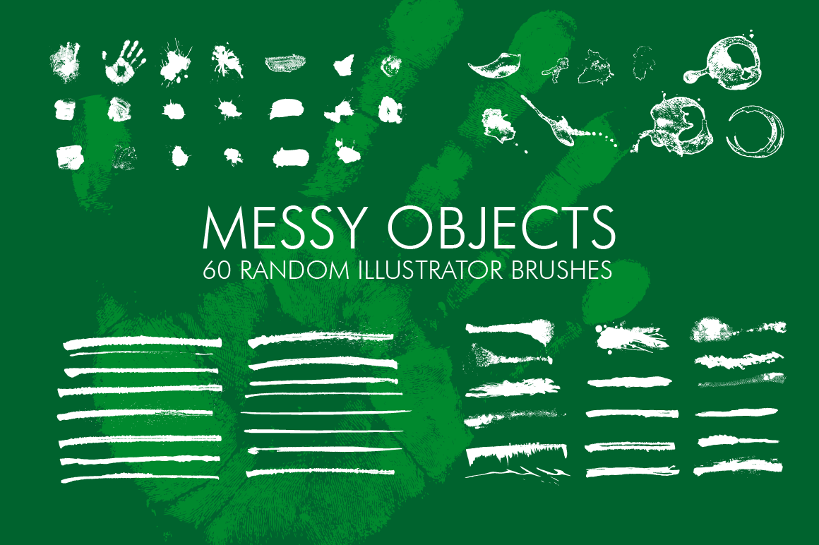 60 Messy Illustrator Brushes, a Brush Add-On by ateliervonau