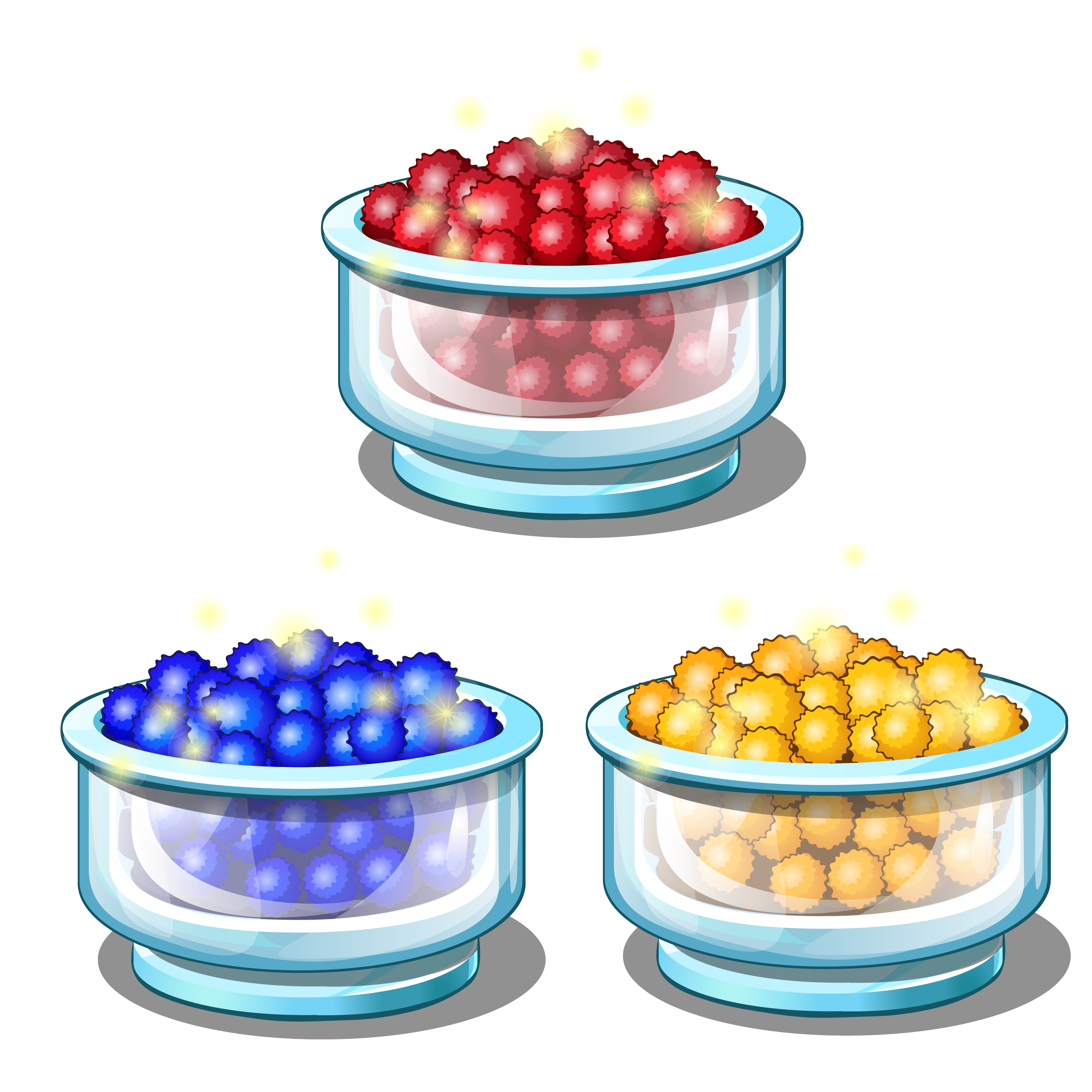 Red, blue and yellow balls, a Decorative Illustration by ...