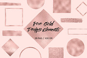 Rose Gold Design Elements | Graphic Objects ~ Creative Market