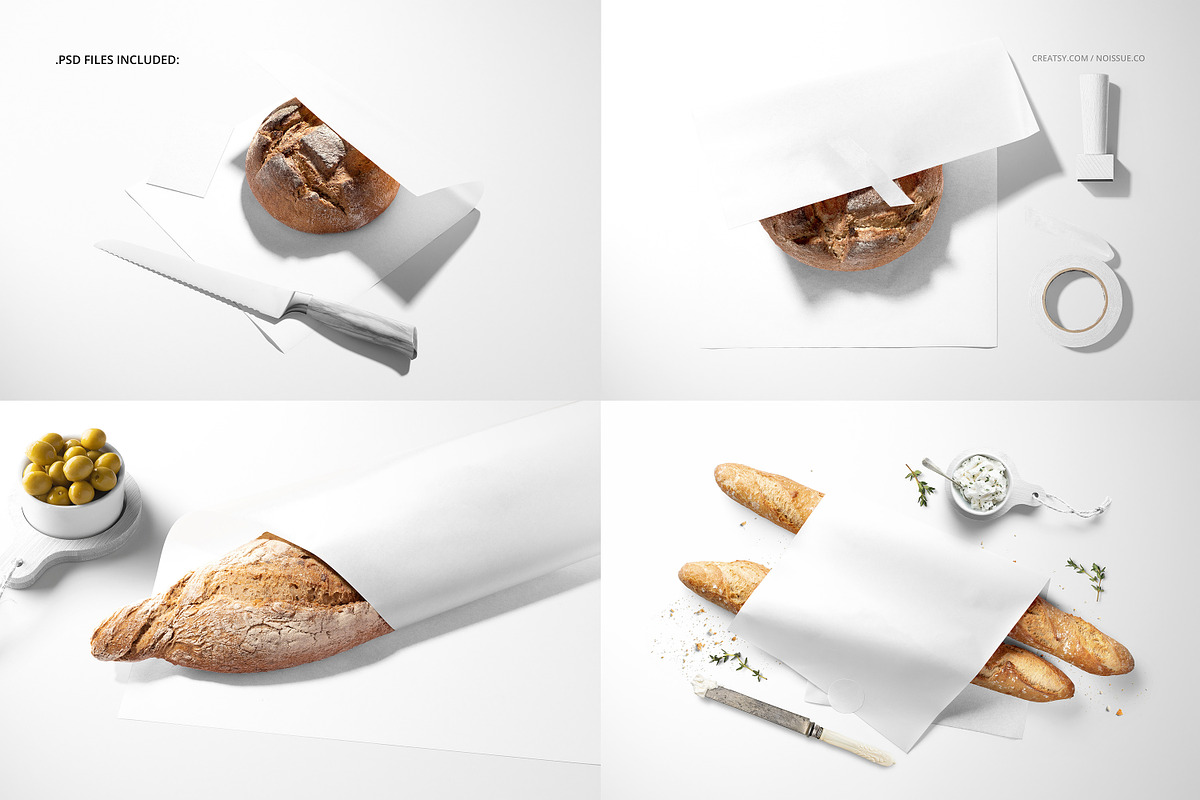 Noissue Food Safe Paper Mockup Set, a Packaging Mockup by creatsy5