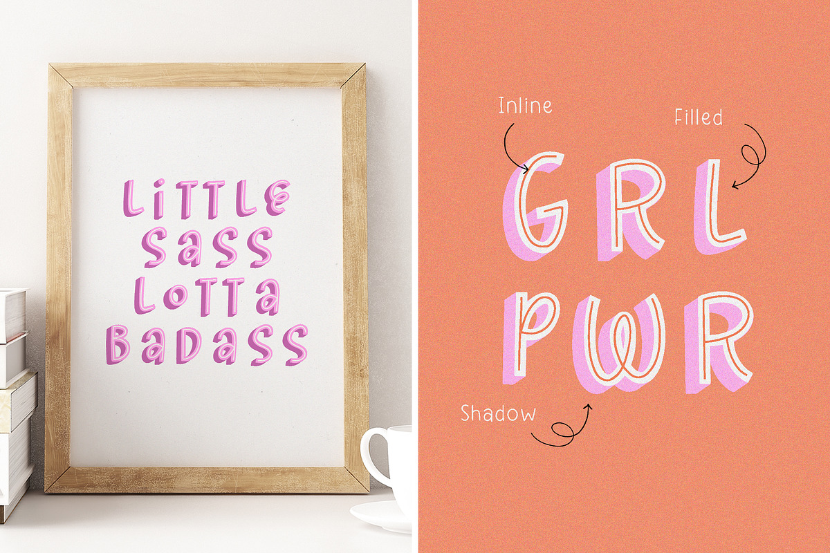 Powerful Layered Font, a Font by Salt & Pepper Designs