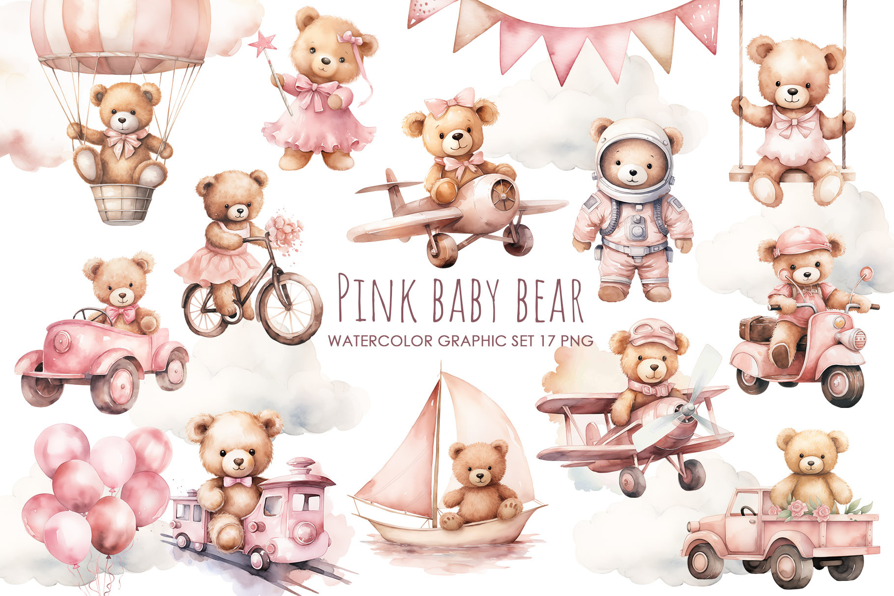 Pink Teddy bear graphics