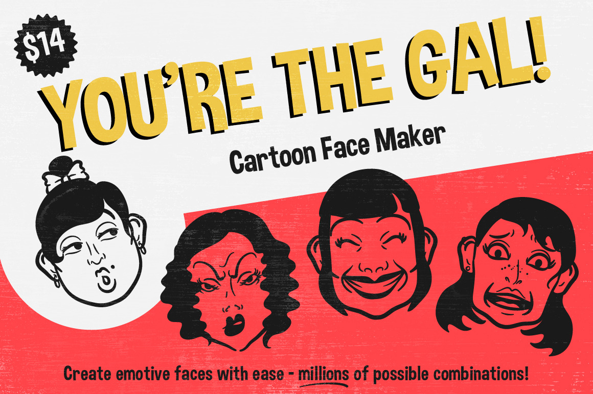 Cartoon Face Maker 2, an Illustration by melissadn | Creative Market