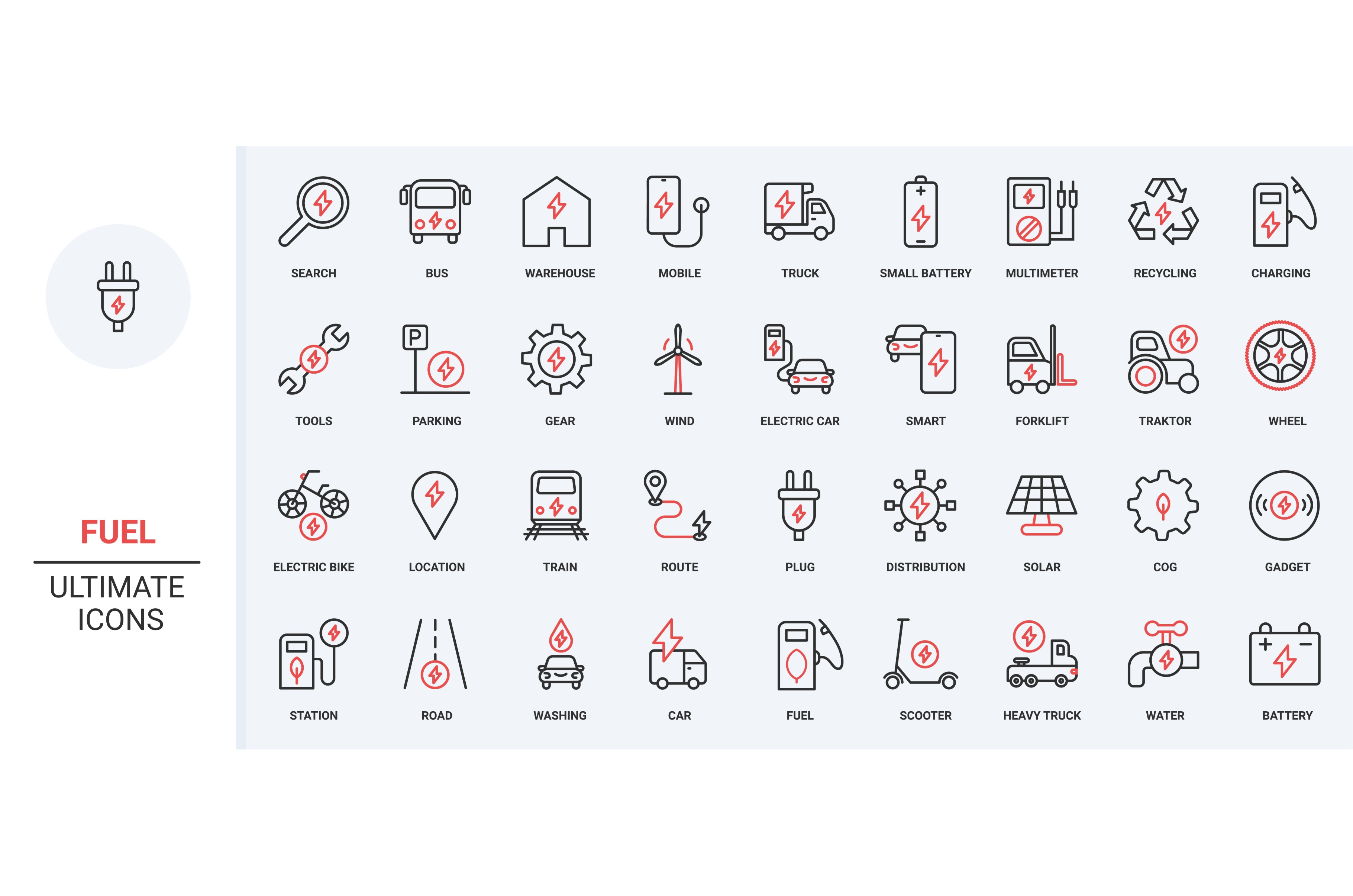 Electric car vehicle hybrid icons, a Transportation Illustration by ...