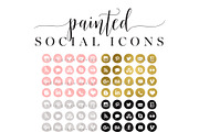 Painted Gold Foil Social Media Icons, a Templates & Theme by Indie ...
