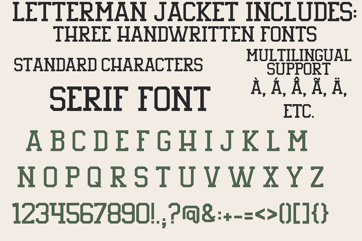 Letterman Jacket, Sports Font Trio, a Script Font by Designing Digitals