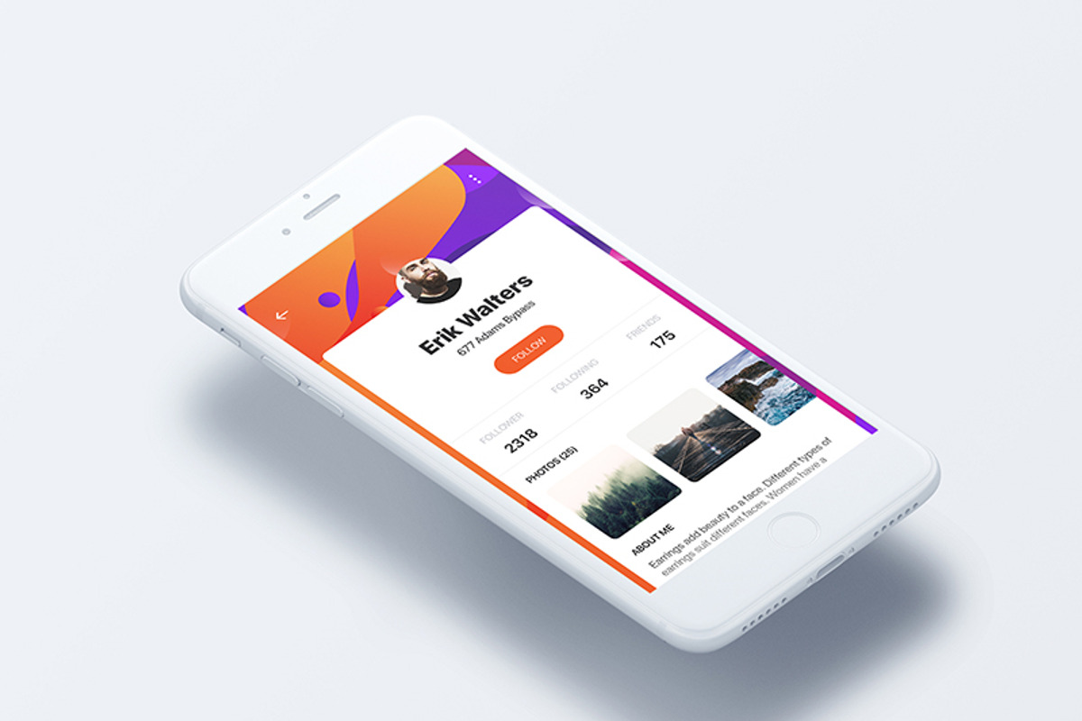 Profile Mobile App UI Kit, an App Template by hoangpts