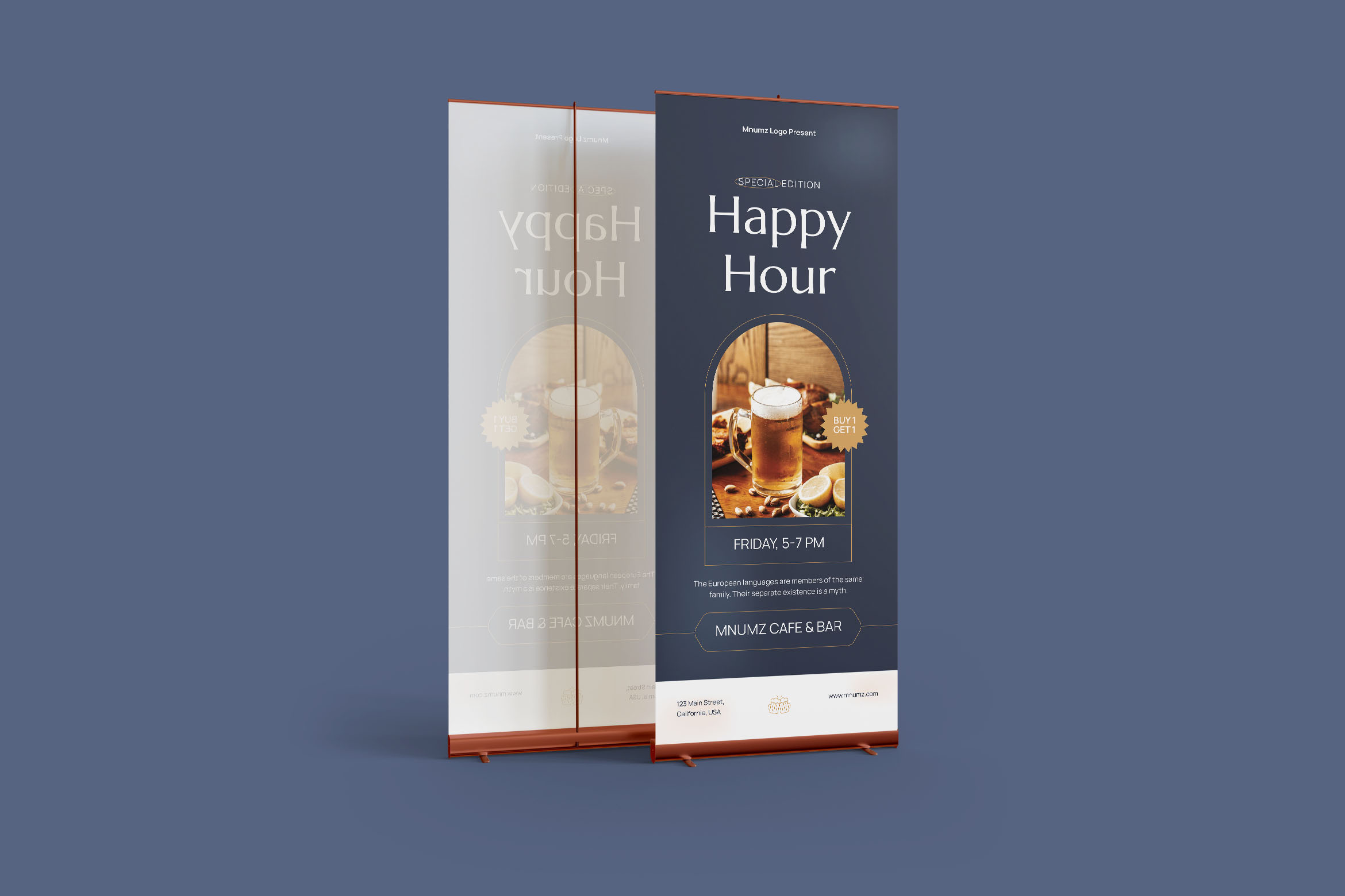 Happy Hour Roll Up Banner Template, a Marketing Template by Neermana