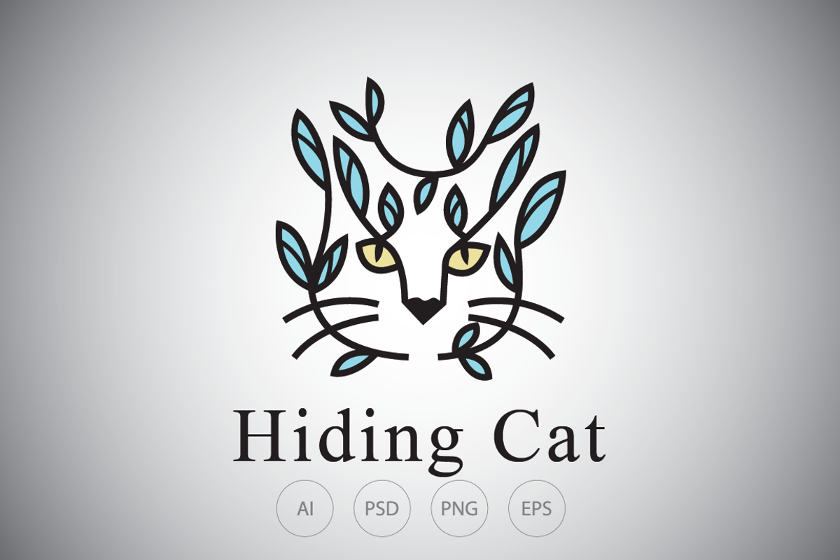 Hiding Cat Logo Template, a Branding & Logo Template by Heavtryq Design